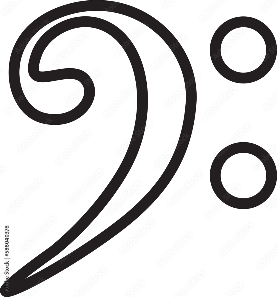 bass clef f clef musical notes Stock Vector | Adobe Stock