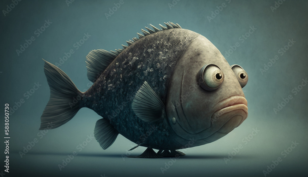 Sad Cartoon Goldfish