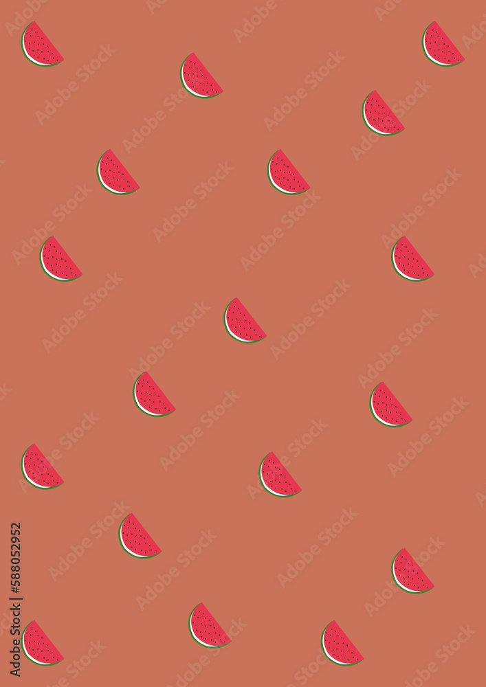 infographie pastèque watermelon, dessin design Stock Illustration ...