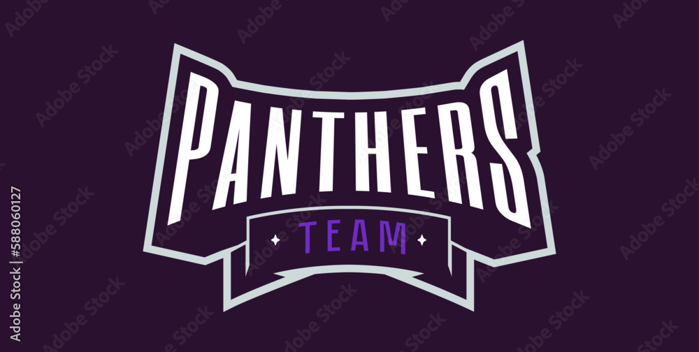 Bold sports font for panther mascot logo. Text style lettering for ...