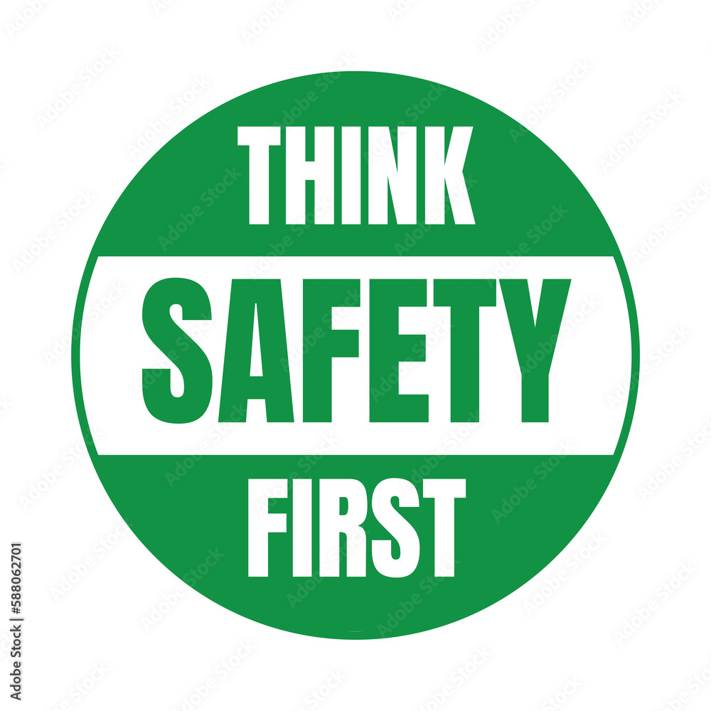 Think safety first symbol icon Stock Illustration | Adobe Stock