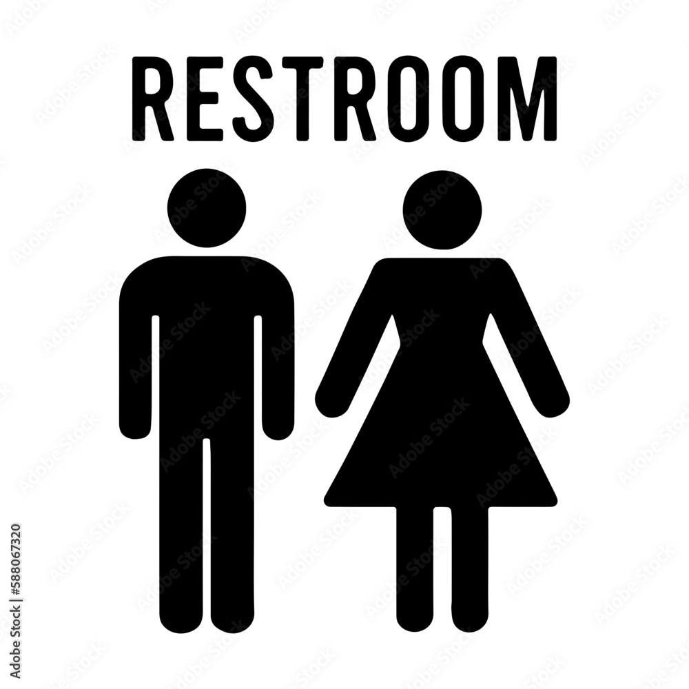Restroom Sign Svg Bathroom Sign Svg Vector Cut File For Cricut