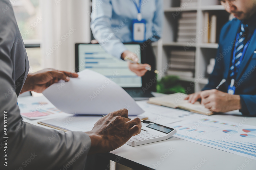 Team work process. brainstorming marketing strategy Documentation and ...