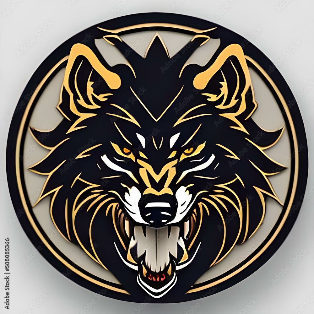 logo inspired from the Japanese culture of wolf evil Stock Illustration ...