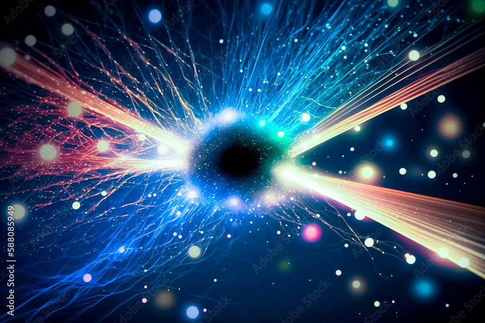 An Eye-Catching Illustration of Vibrant Colored Light Rays Radiating on ...