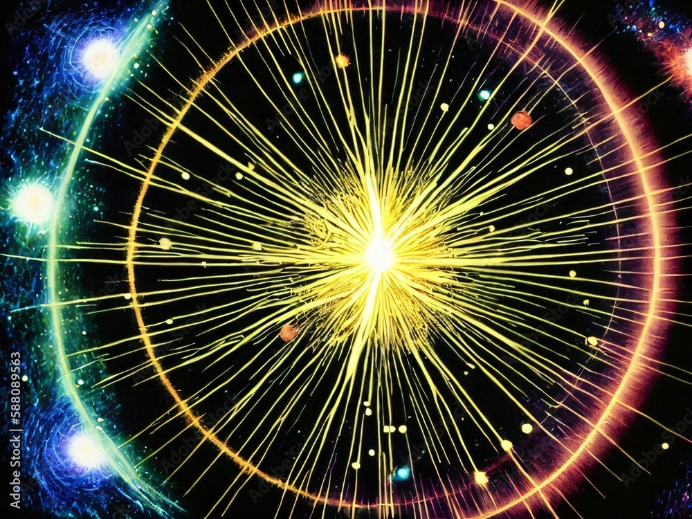 An image of the Higgs boson, also known as the God particle, abstract ...