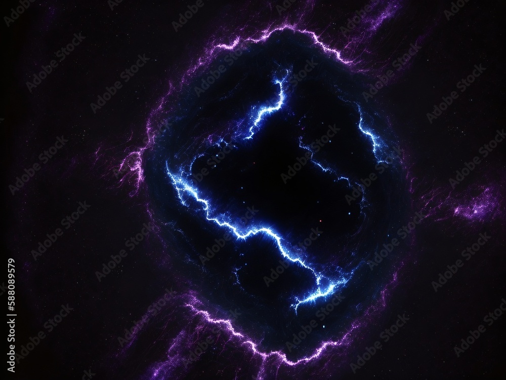 Dark matter. Mysterious illustration of the dark matter explosion and ...