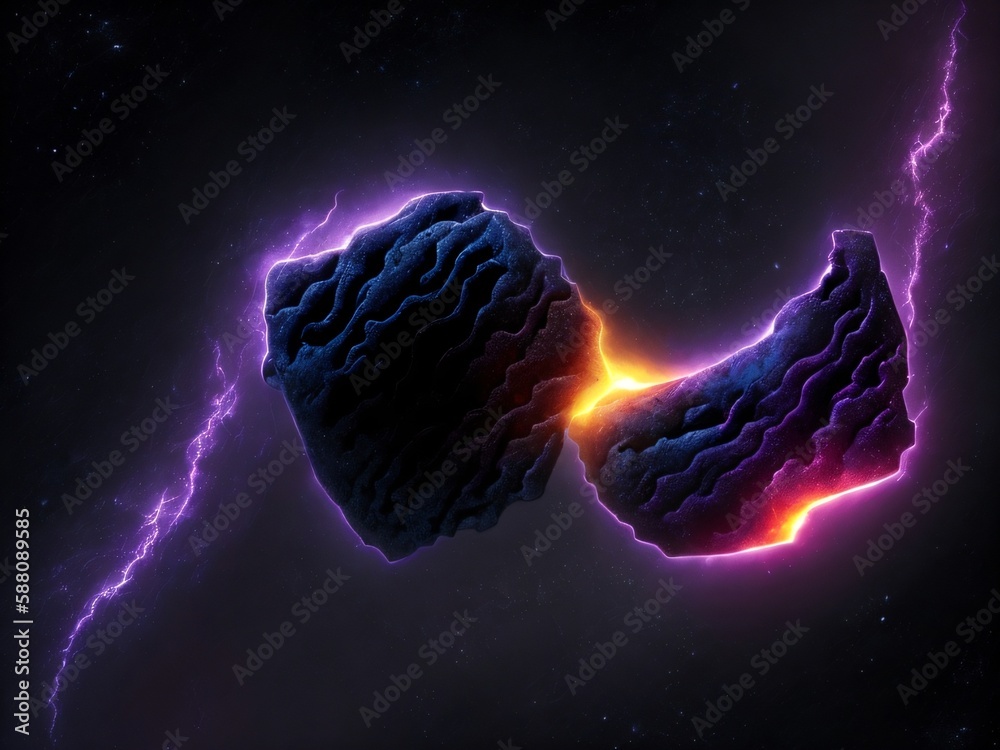 Dark matter. Mysterious illustration of the dark matter explosion and ...