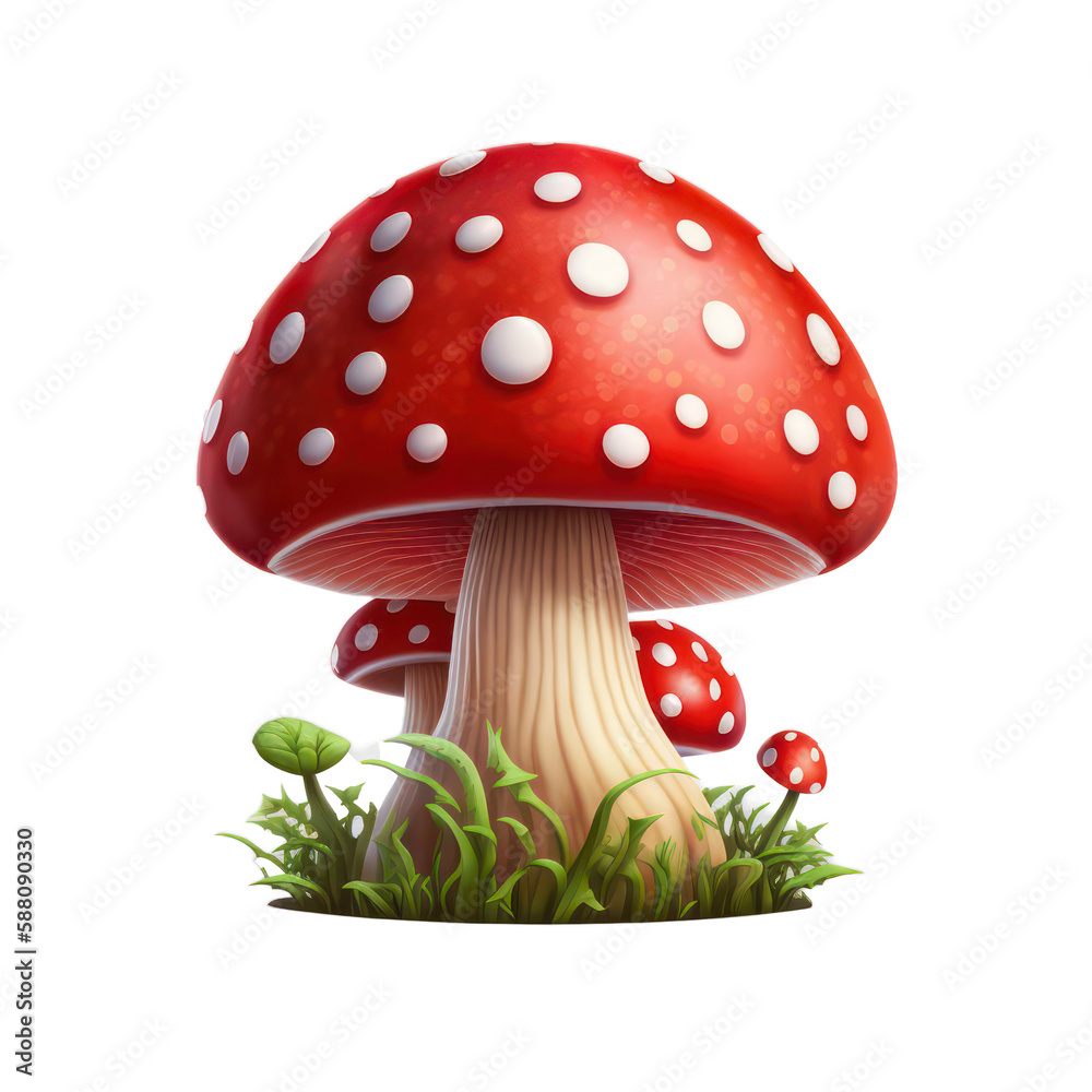 Red mushroom illustration isolated on transparent background ...