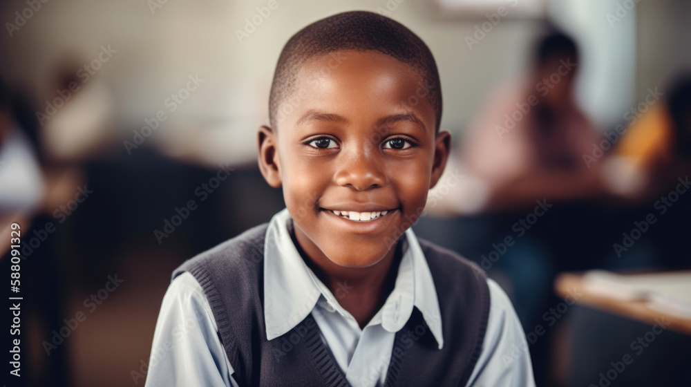 Smart and Confident: Portrait of a Well-Dressed Black Elementary School ...