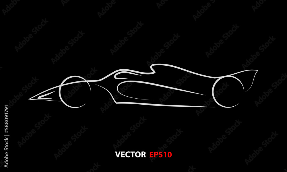 Formula 1 car line art Stock Vector | Adobe Stock
