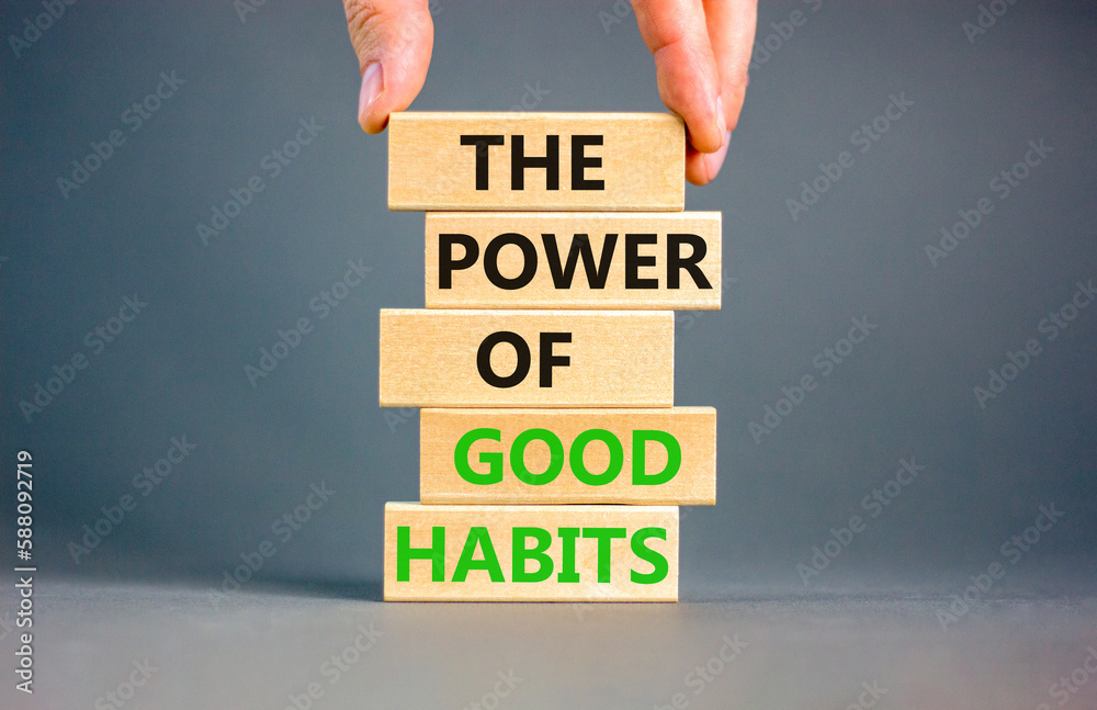 The power of good habits symbol. Concept words The power of good habits ...
