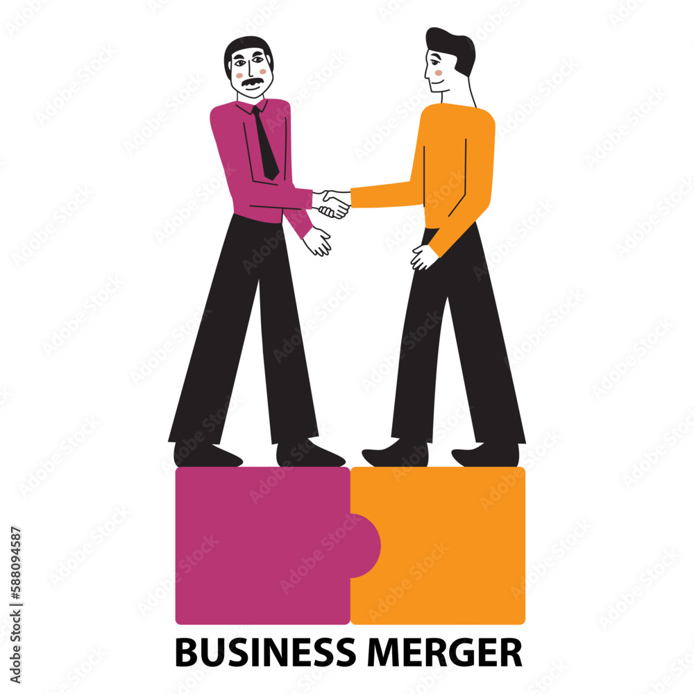 Mergers and acquisitions.Partnership or work together.Business team ...