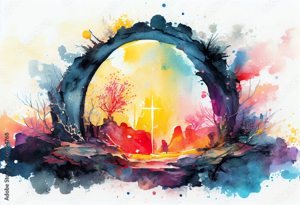 Watercolor Illustration of a Abstract Art. Colorful Painting Art Of The ...