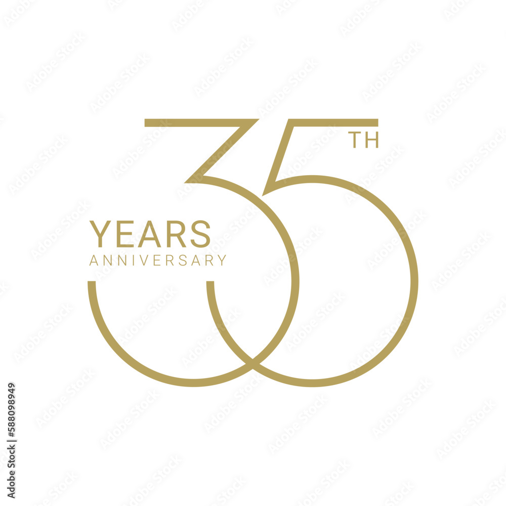 35, 35th Year Anniversary Logo, Vector Template Design element for ...
