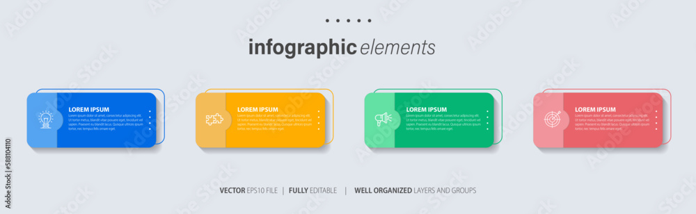 Four text box infographic elements. Business template for presentation ...