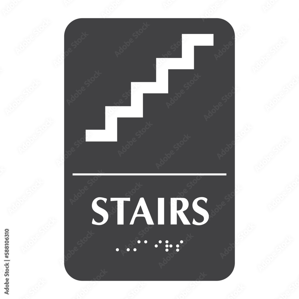 Braille Stairs Sign Vector Design. Isolated sticker label to aid the ...
