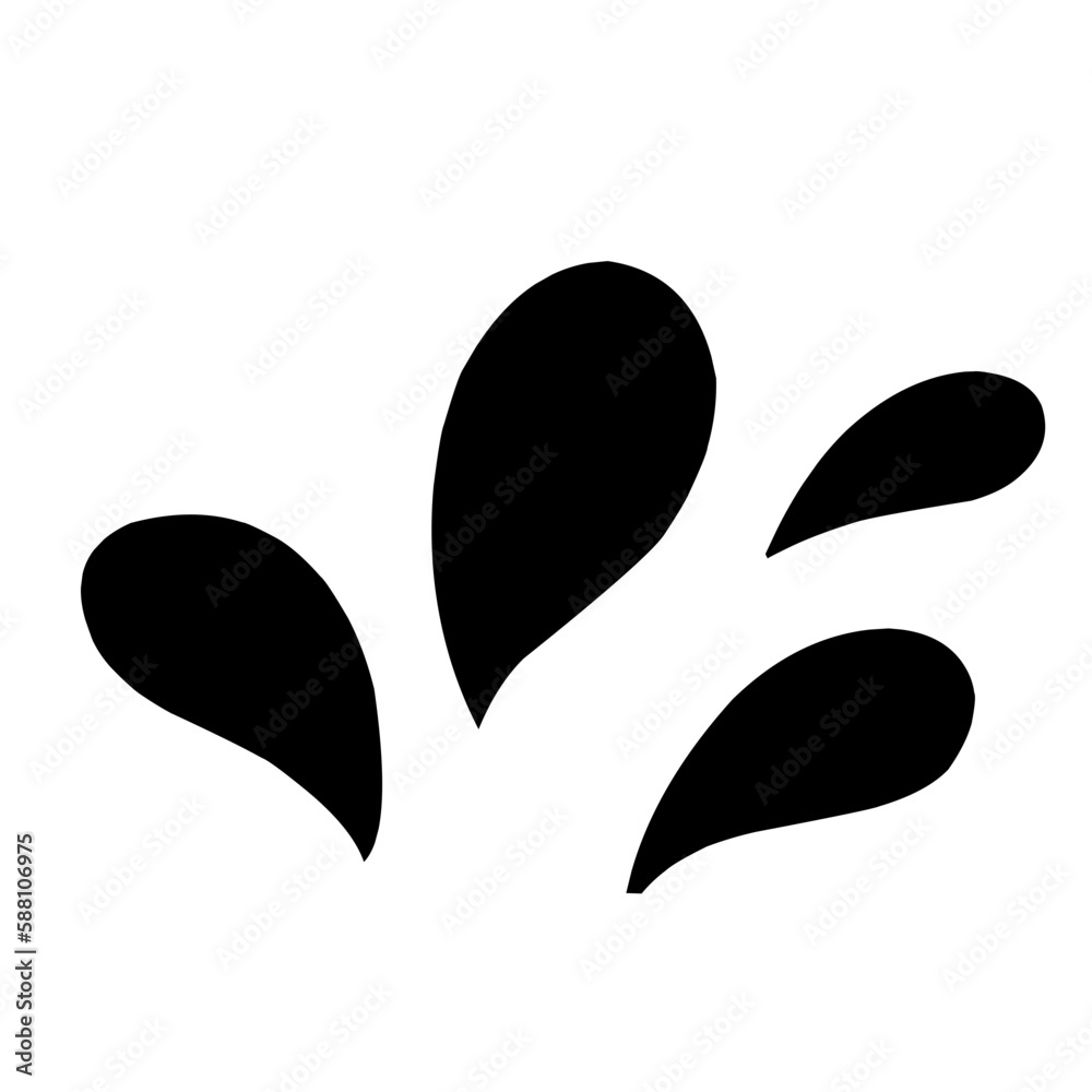 Water drops, black sea ocean waves stencil. Liquid elements, cry ...