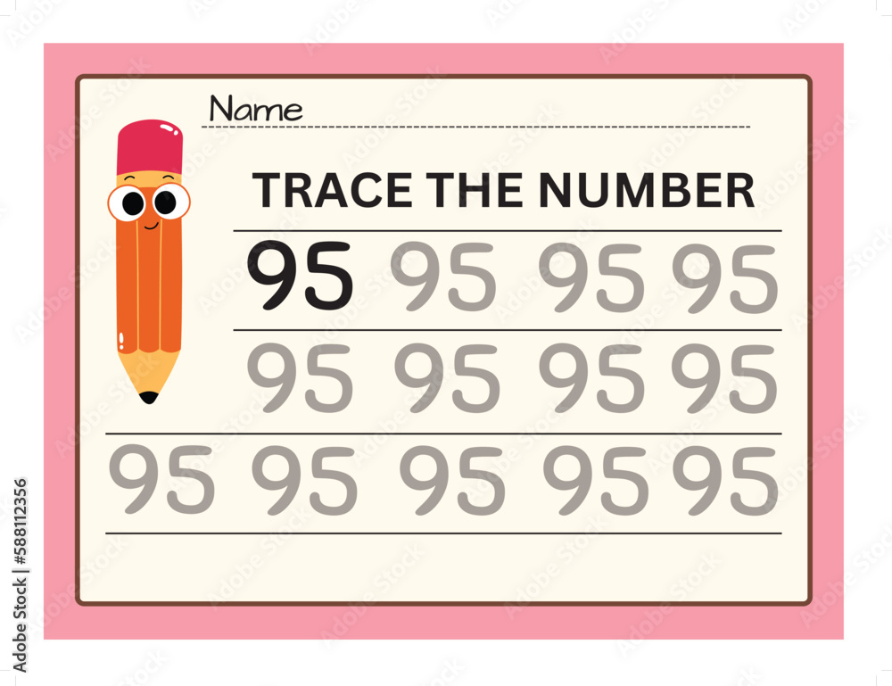 Vetor de Trace and write a Handwriting practice education developing ...