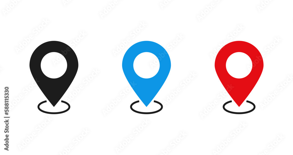 location icon. map pin place marker icon , gps map pointer sign ...