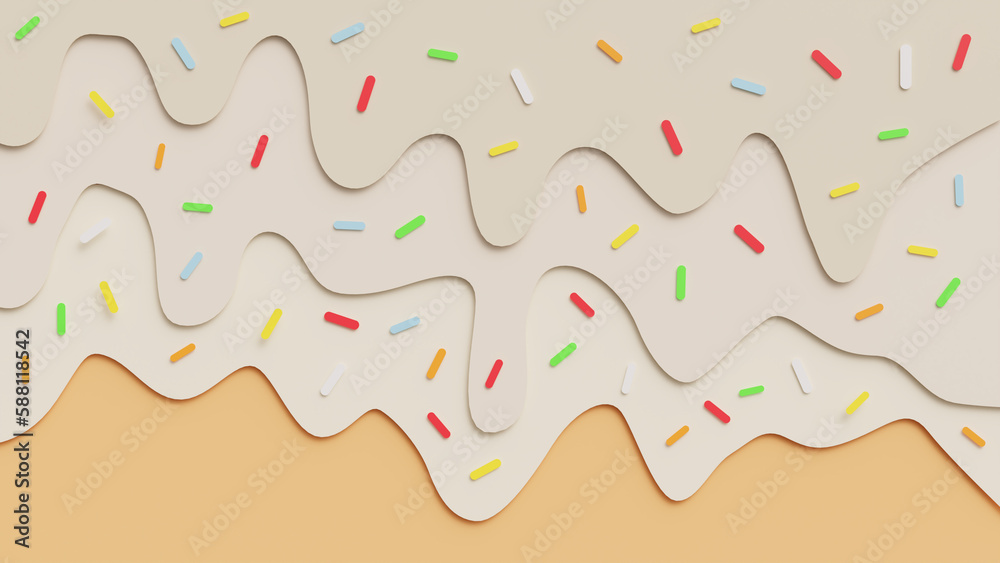 3D food background design, with vanilla flavour design and color Stock ...