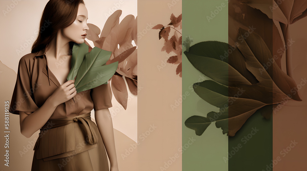 sustainable fashion and eco-friendly product clothes with a model model ...