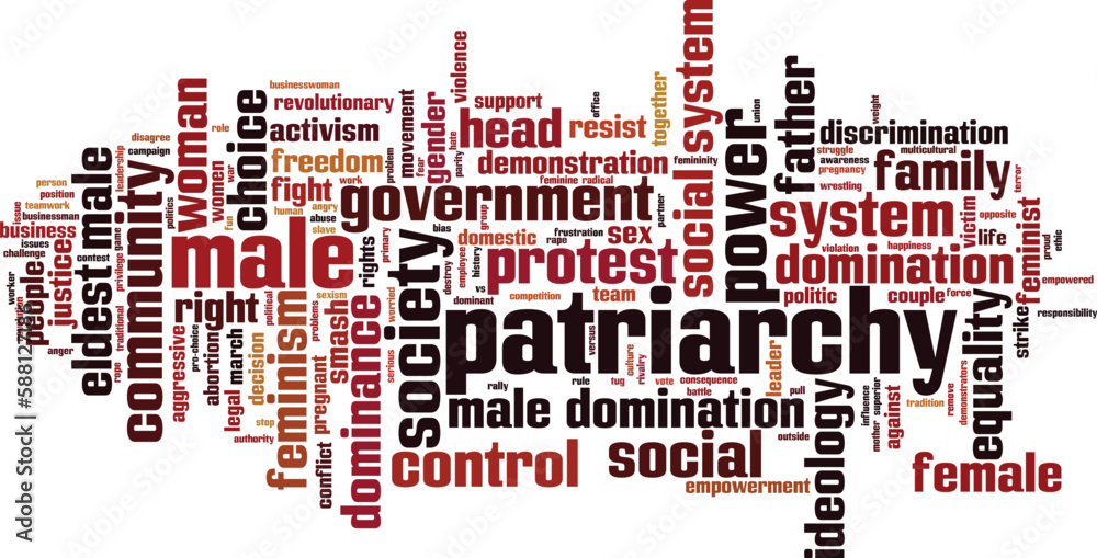 Patriarchy word cloud concept. Collage made of words about patriarchy ...
