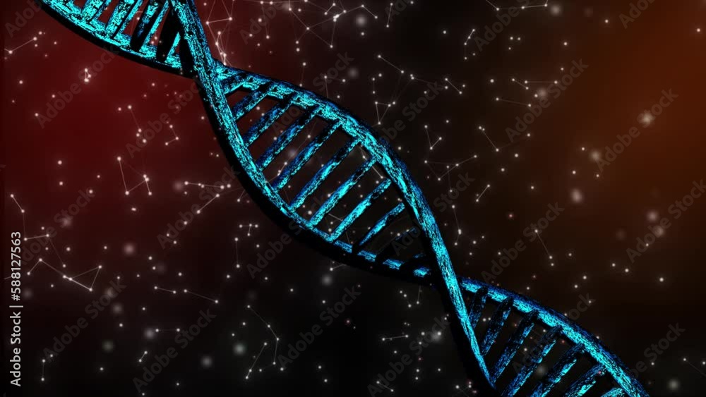 Genetic Digital Dna Double Helix Spinning Medical Science Animation ...