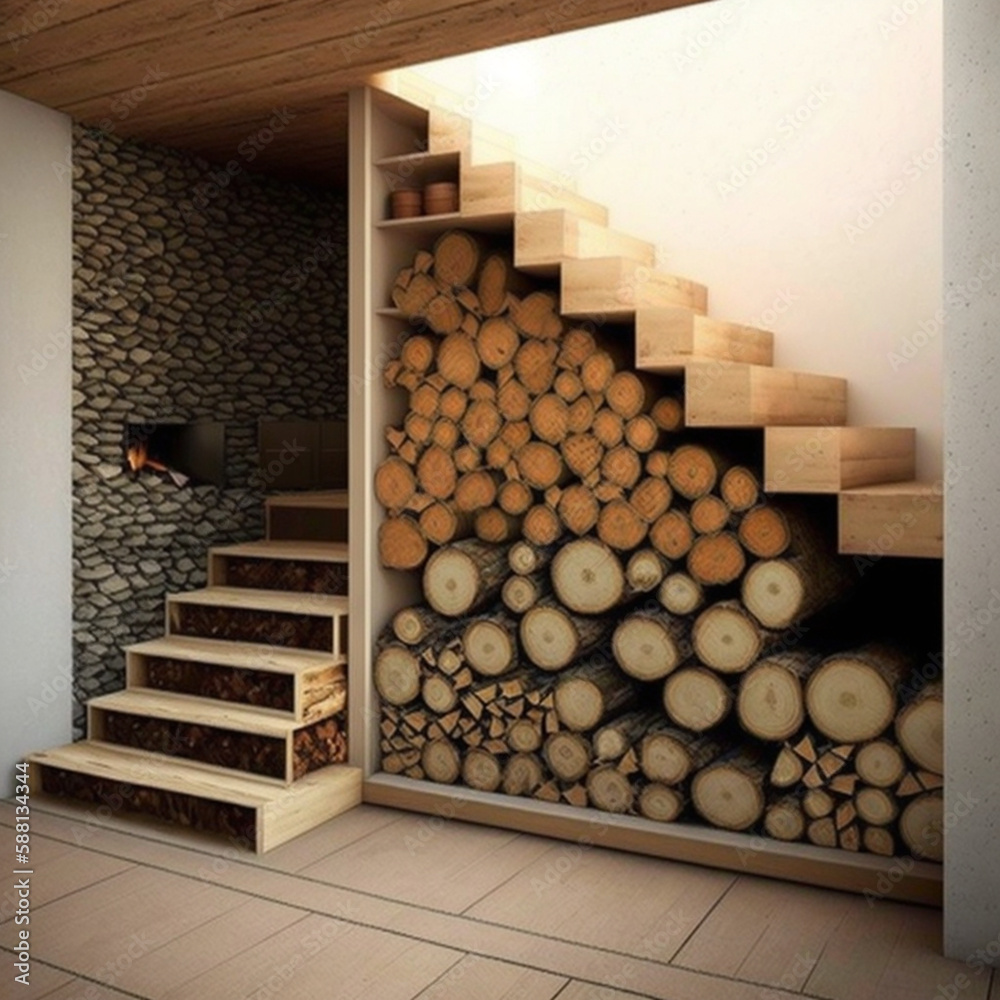 Wood Storage: Modern Solutions for Under-Stair Storage at Home ...