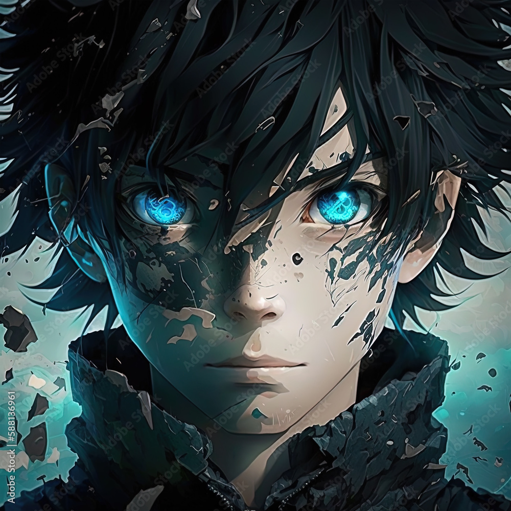 Anime boy avatar Ai generative art Stock Illustration | Adobe Stock
