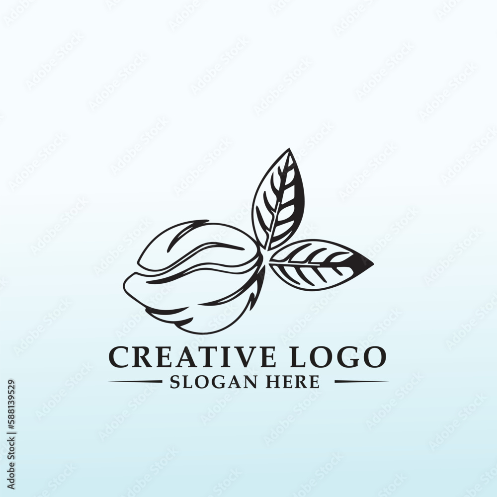 Walnut vector logo design idea Stock Vector | Adobe Stock