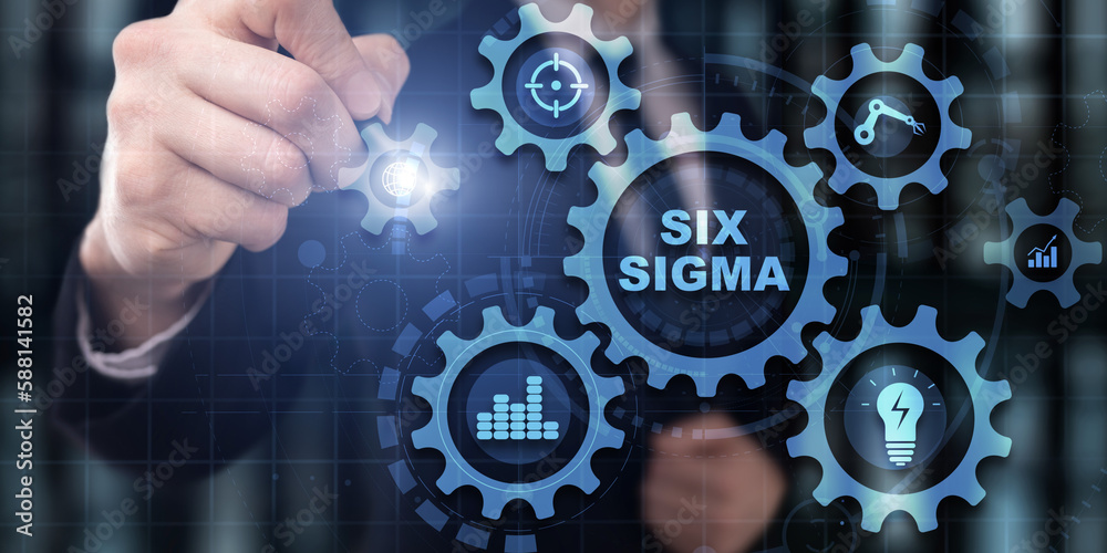 Six Sigma Manufacturing Quality control. Process improving concept ...