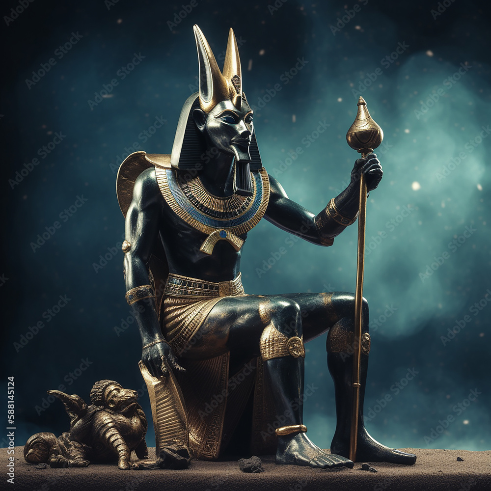 Ancient Egyptian god Anubis. A powerful ancient Egyptian god. Created ...