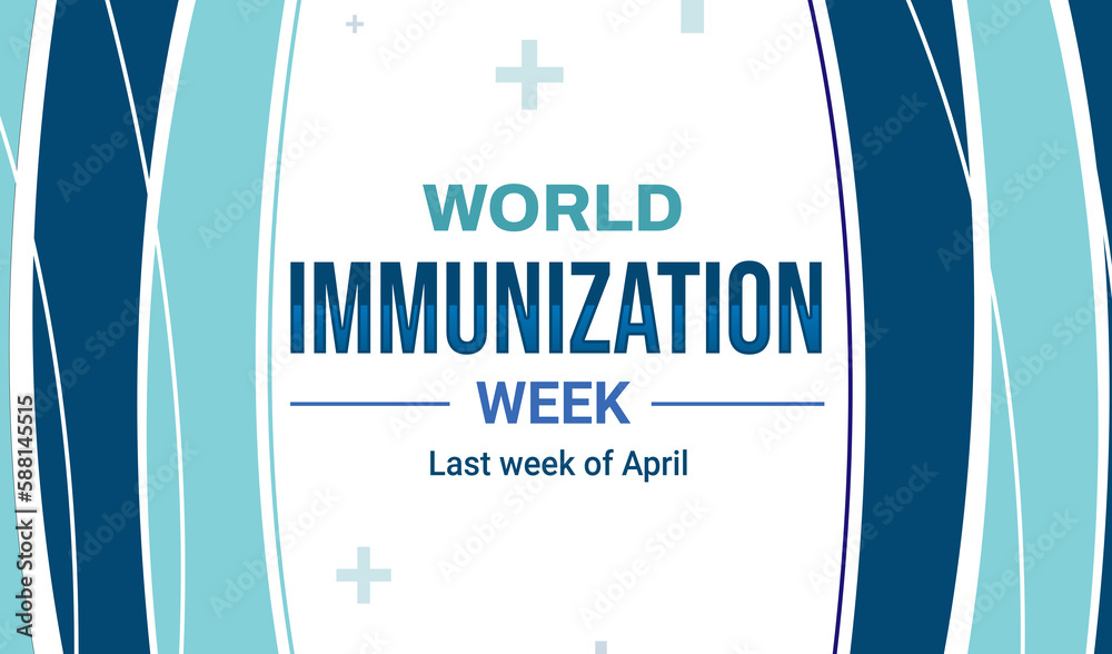 World immunization week background with blue color shapes and ...