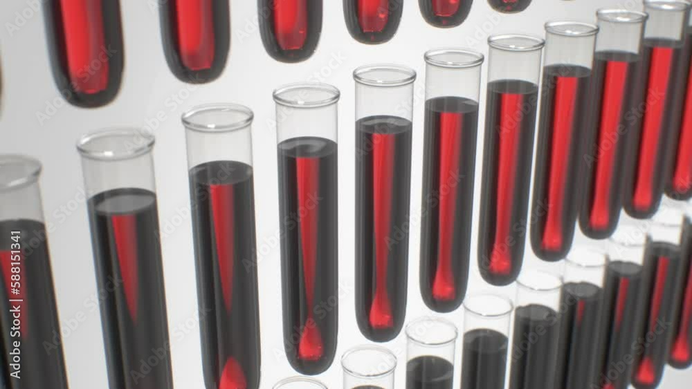 Blood Test Tubes. Related to Covid-19, effortlessly moving in the zero ...