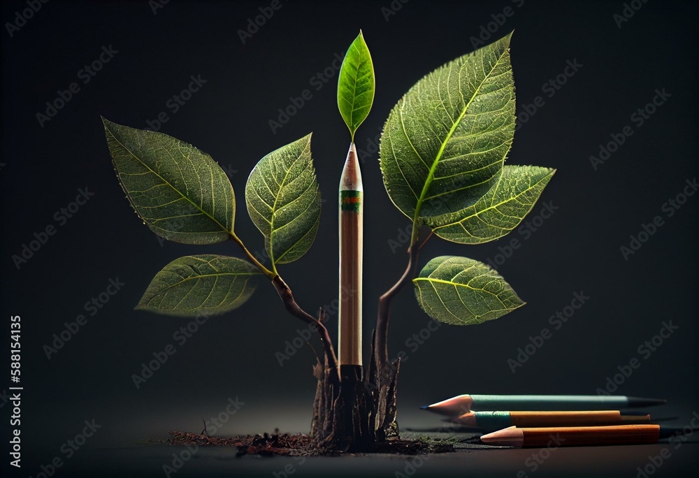 creative eco concept. fresh new sprout trees or leaf with green ...