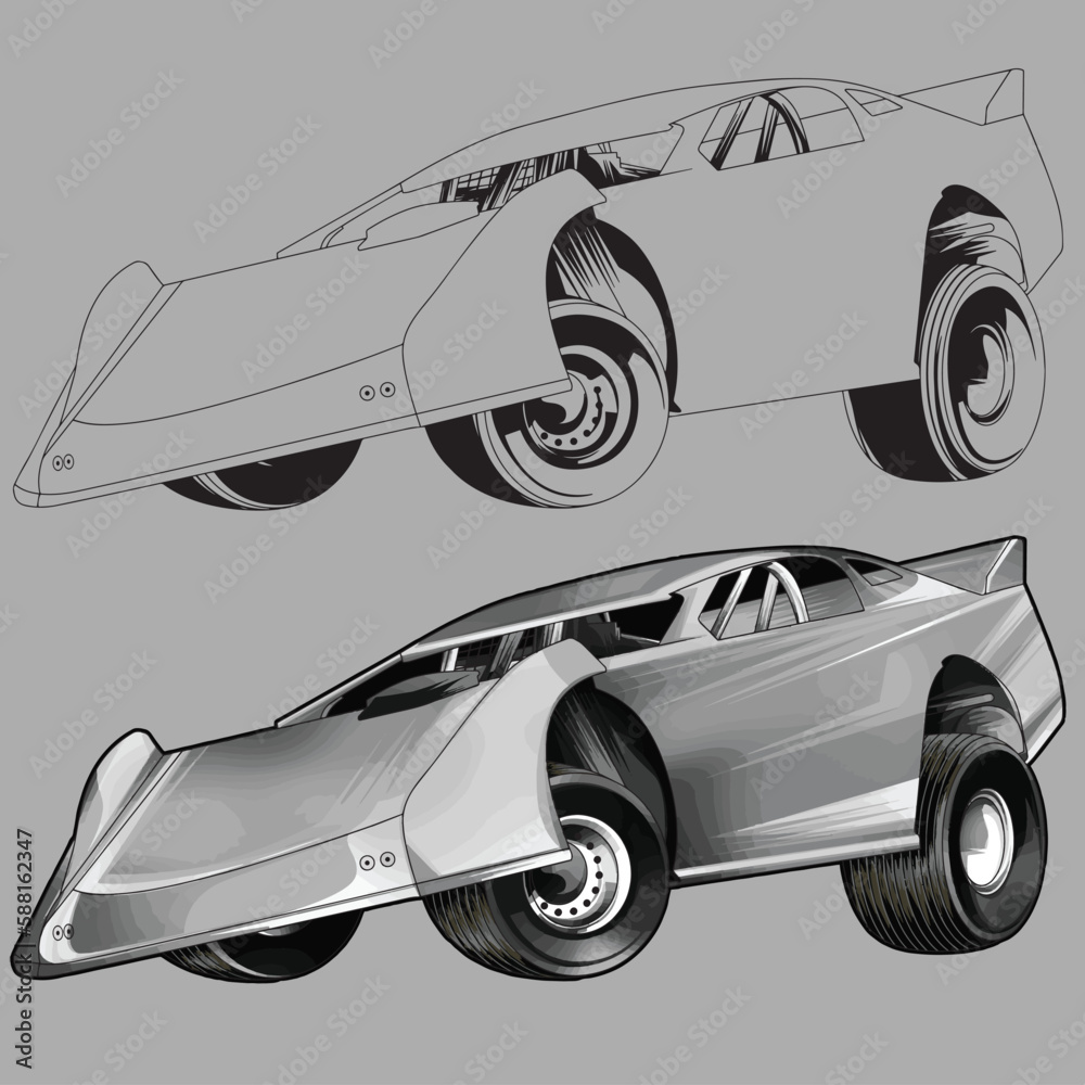 gray drag race racing car isolated in gray background for business ...