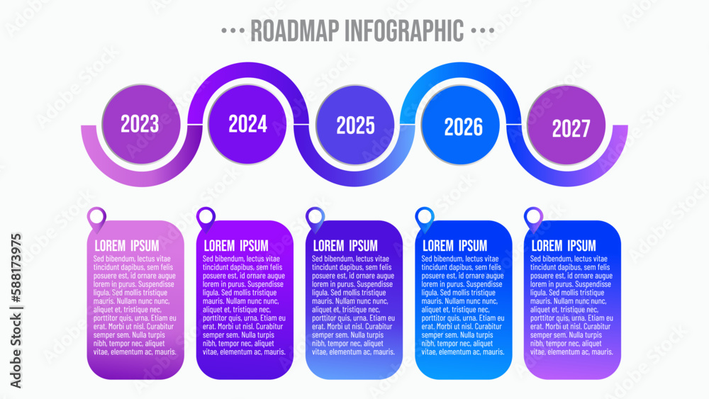 Timeline and roadmap with pinning infographic diagram, with the example ...