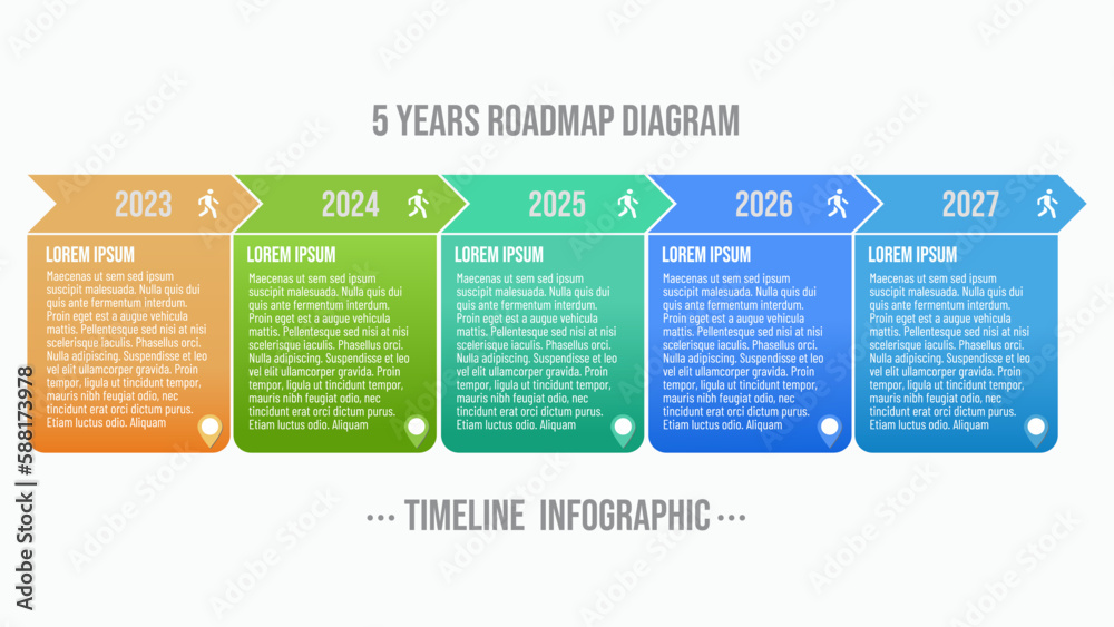 Timeline and roadmap with pinning infographic diagram, with the example ...