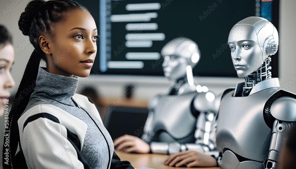 Artificial intelligence teaching students. Generative AI. Stock ... Artificial intelligence teaching students. Generative AI. Stock ...