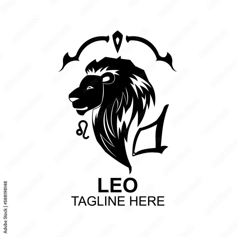 Zodiac horoscope astrology logo vector in black and white silhouette ...