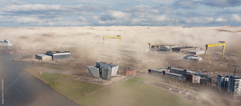 Aerial view of Titanic Centre Titanic Quarter in Belfast Northern ...