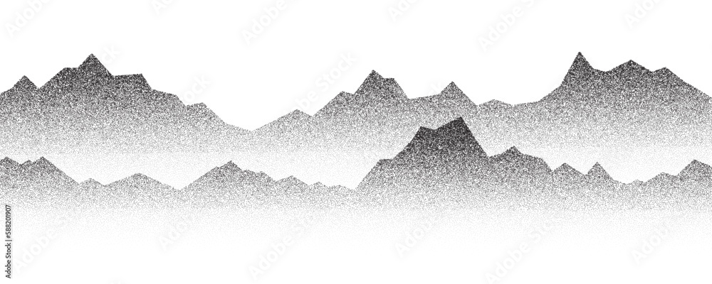 Dotted mountain gradient background. Noisy stippled grainy texture ...