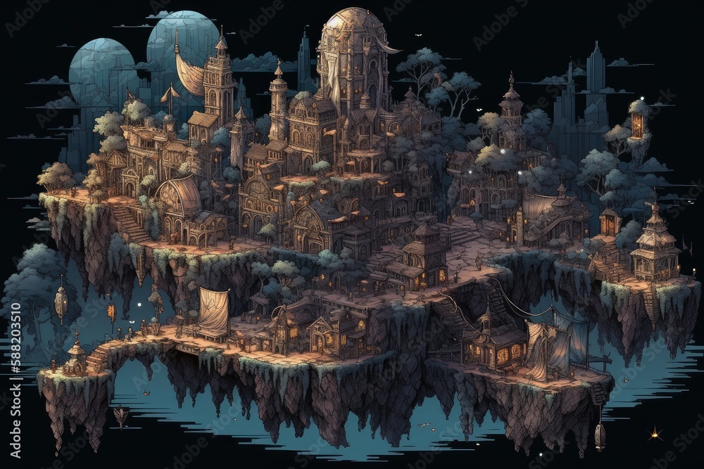 Pixelated Realms of Darkness: Diagrams of Gothic Horror and Fantasy in Pixel Art 5 Stock ...