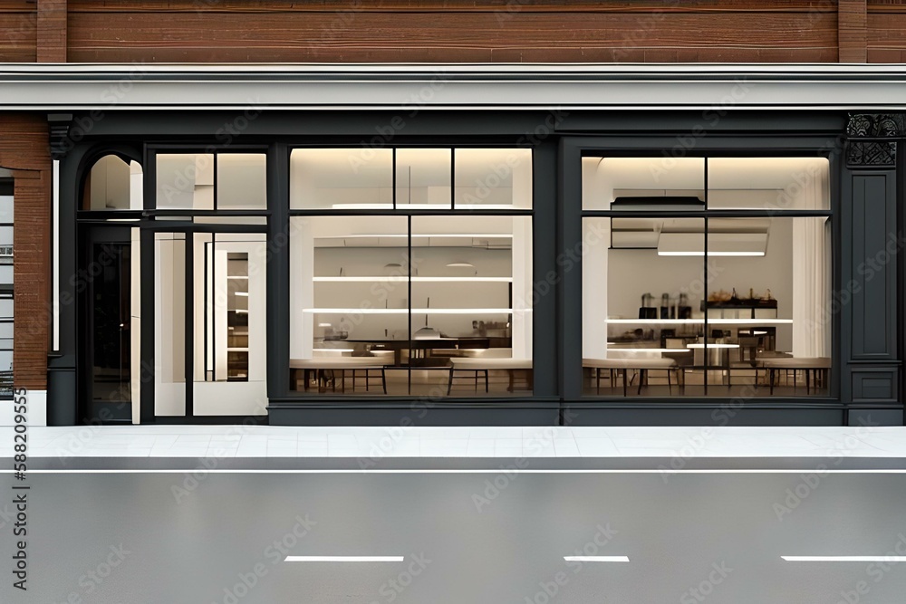 AI generated render of a storefront template , commercial marketing ...
