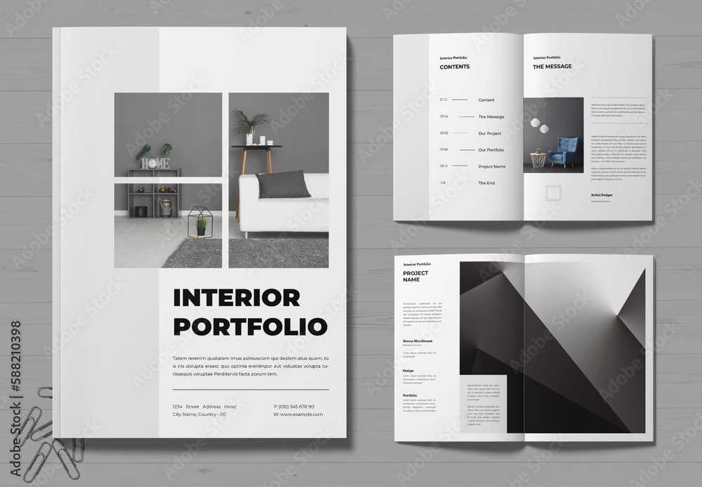 Architecture Interior Portfolio Design Template Stock Template | Adobe ...