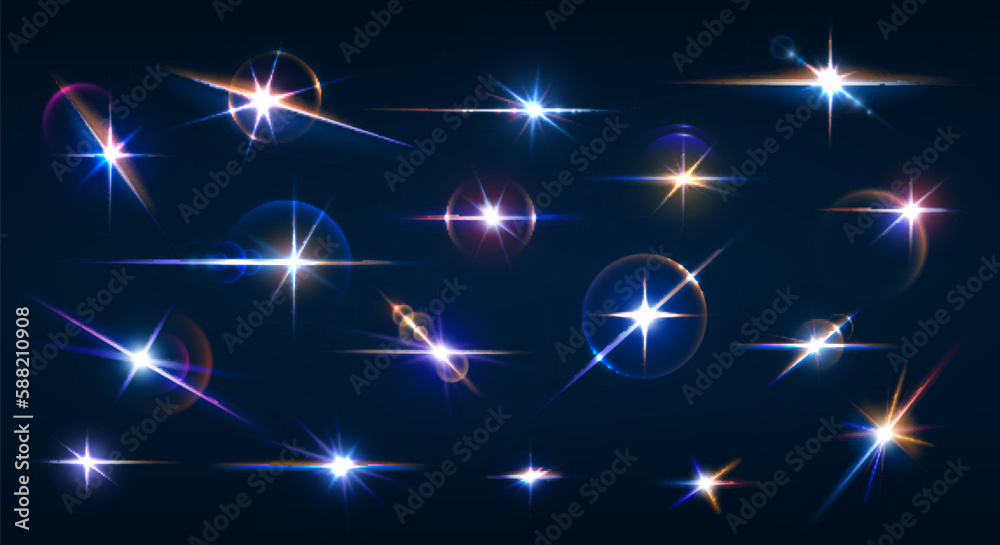 Photo Sparkle flare and flash effects, glow lights, Vector Tradition ...