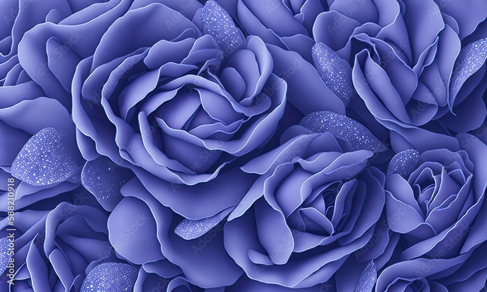 ภาพประกอบสต็อก blue roses glitter background ai generative ภาพ | Adobe ...