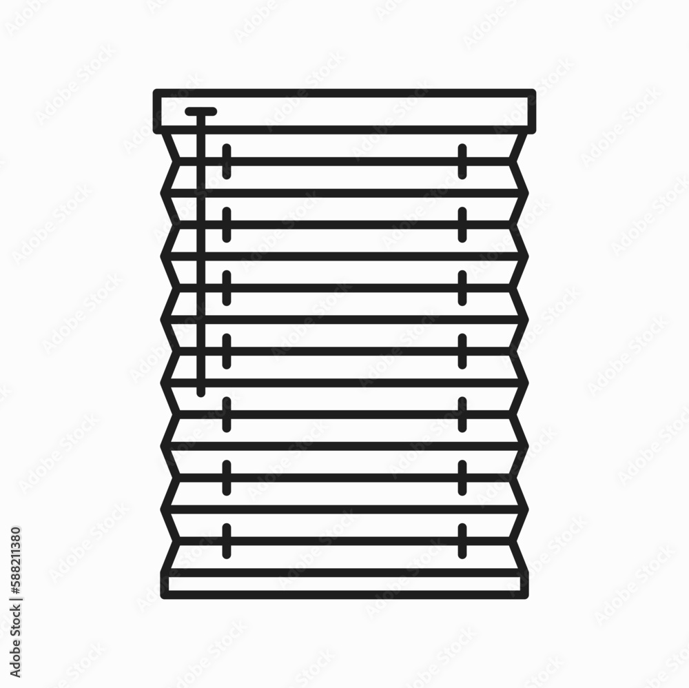 Horizontal jalousie, sun protection shade outline icon. Vector window ...
