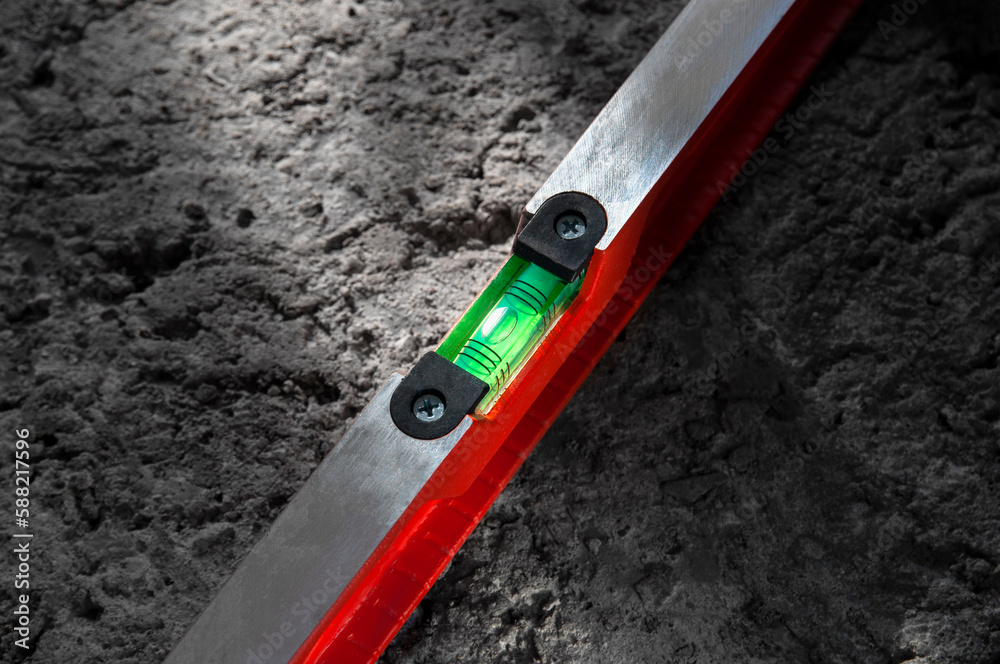 Measuring tool of rectangular shape made of plastic and metal with ...